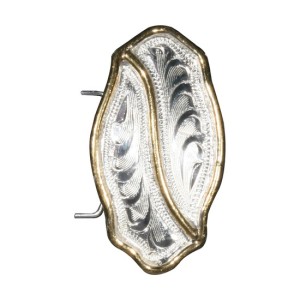 Arab Concho Silver Plate Oval with Gold Bar OUT OF STOCK - Arab Import